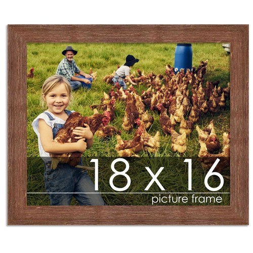 18x16 Frame Brown Barnwood Picture Frame with UV Acrylic 729211421083| eBay