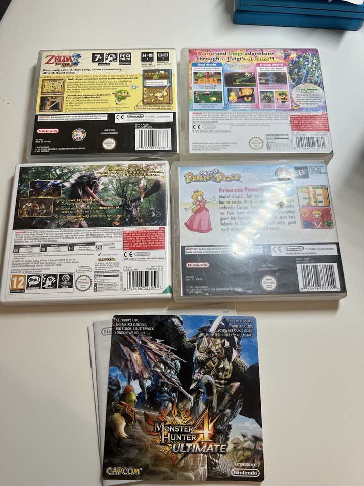 Nintendo Ds Empty Cases X4 Zelda, Princess Peach, Monster Hunter NO ...