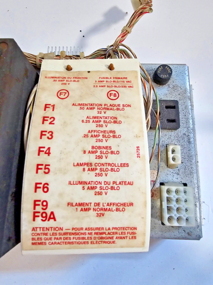 PREMIER GOTTLIEB DIAMOND LADY PINBALL TRANSFORMER PANEL ASSY SYSTEM 80B ...