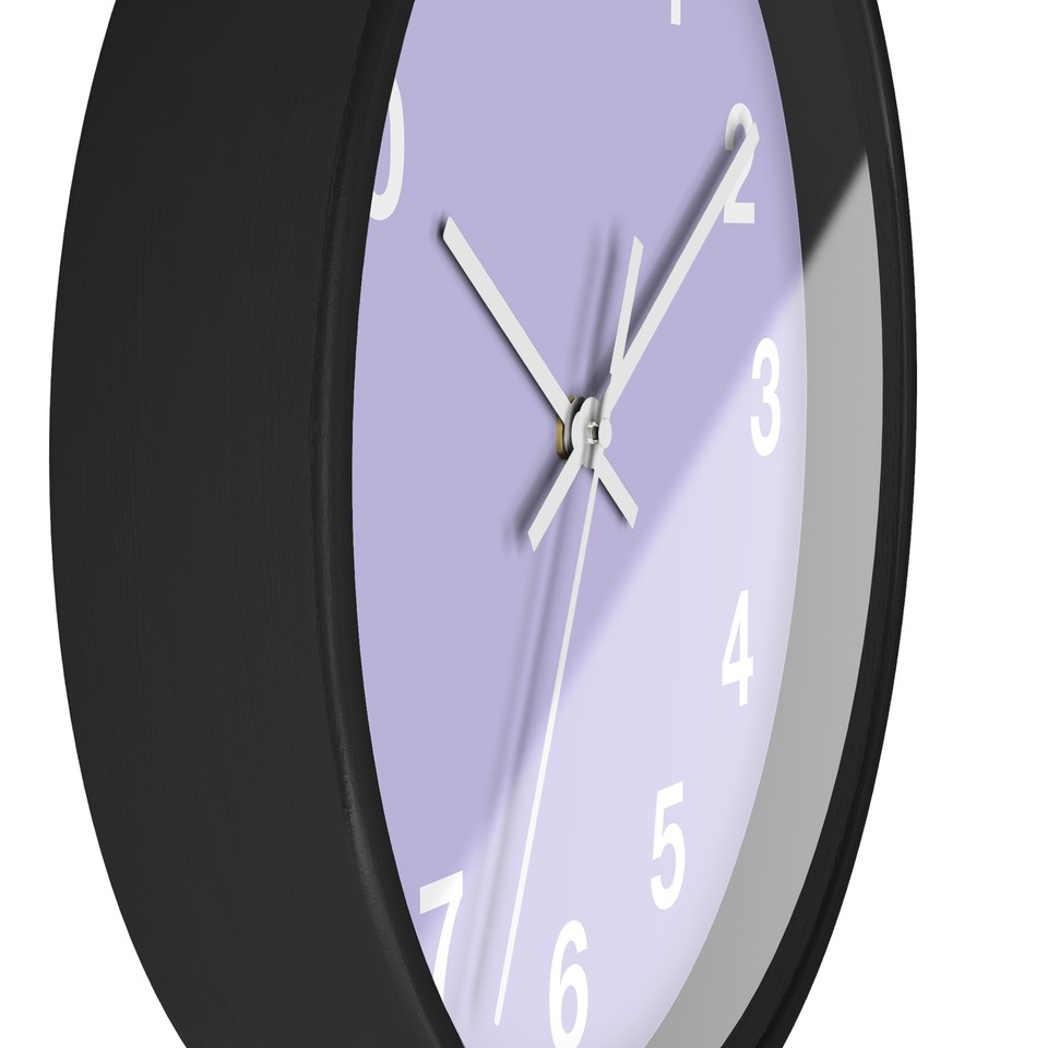 Wall Clock - Lavender Background with White Numbers | eBay