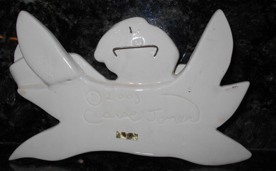 Carol Jones 2003 Collection Angel w. HEARTS Wall Hanging 7" wide 4&1/4 ...