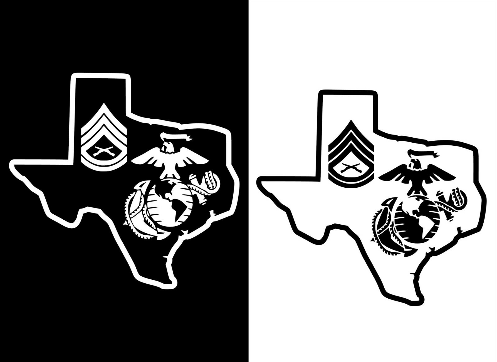 USMC Marine Corps EGA with Rank Insignia & State Outline, Any State ...