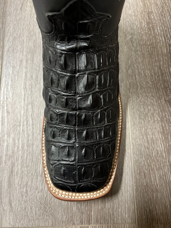 MEN'S RODEO COWBOY ALLIGATOR TAIL PRINT WESTERN SQUARE TOE BOOTS MEXICO ...