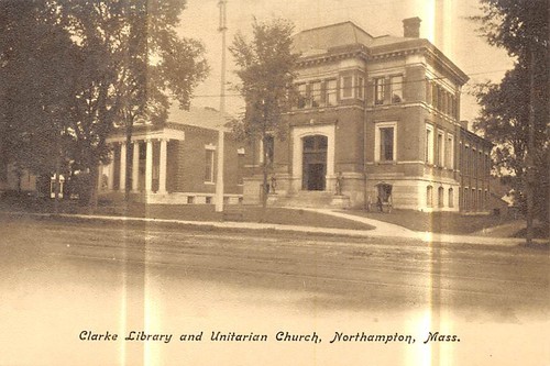 NORTHAMPTON Massachusetts postcard US USA Clarke library Unitarian ...
