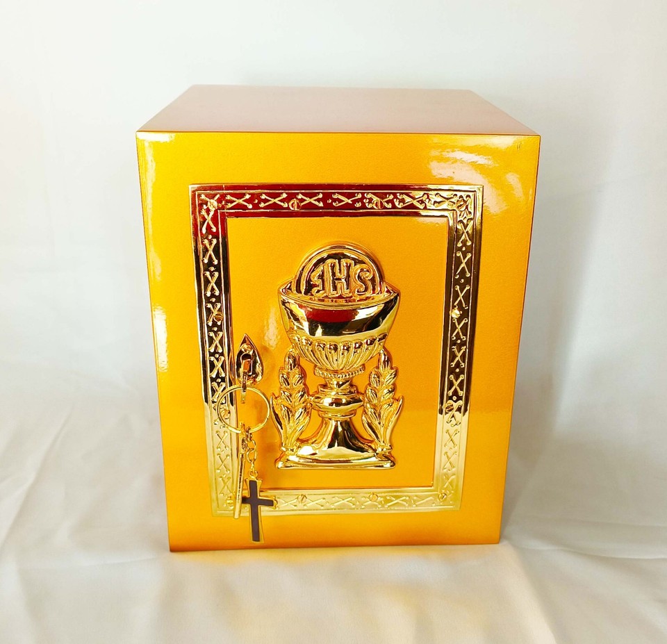 Tabernacle ~ IHS Chalice Iron Safe Gold Plated Church Religious Altar ...