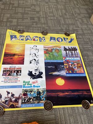 THE BEACH BOYS 1981 Record Store Promo Poster Dennis Carl Brian Santa ...
