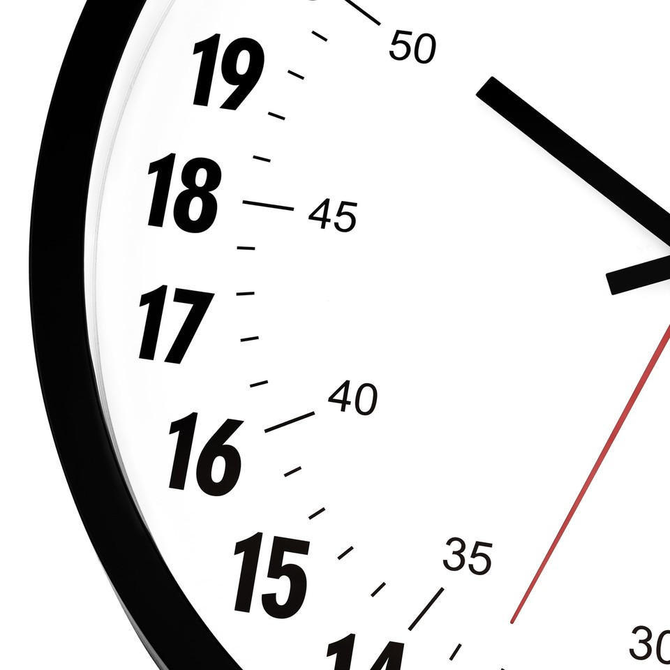 24 Hour Wall Clock 12 Inch Quartz Battery Operated Round Analog Wall ...