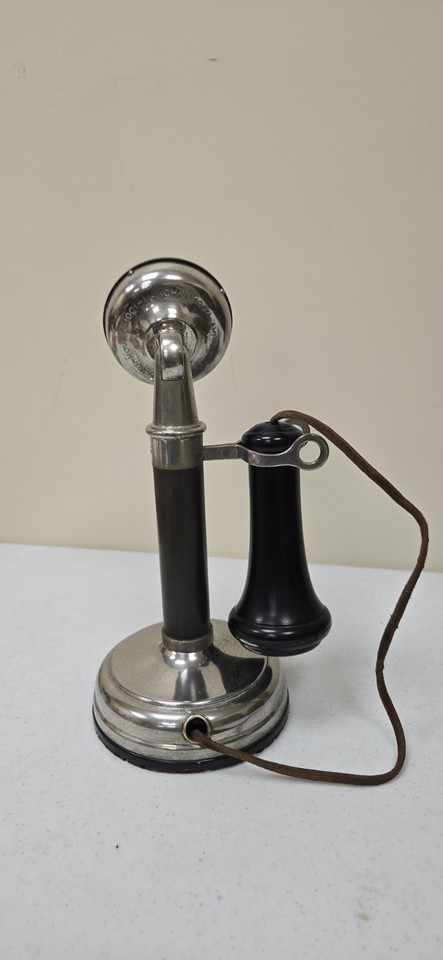 1908 Antique Kellogg Nickel Candlestick Telephone | eBay