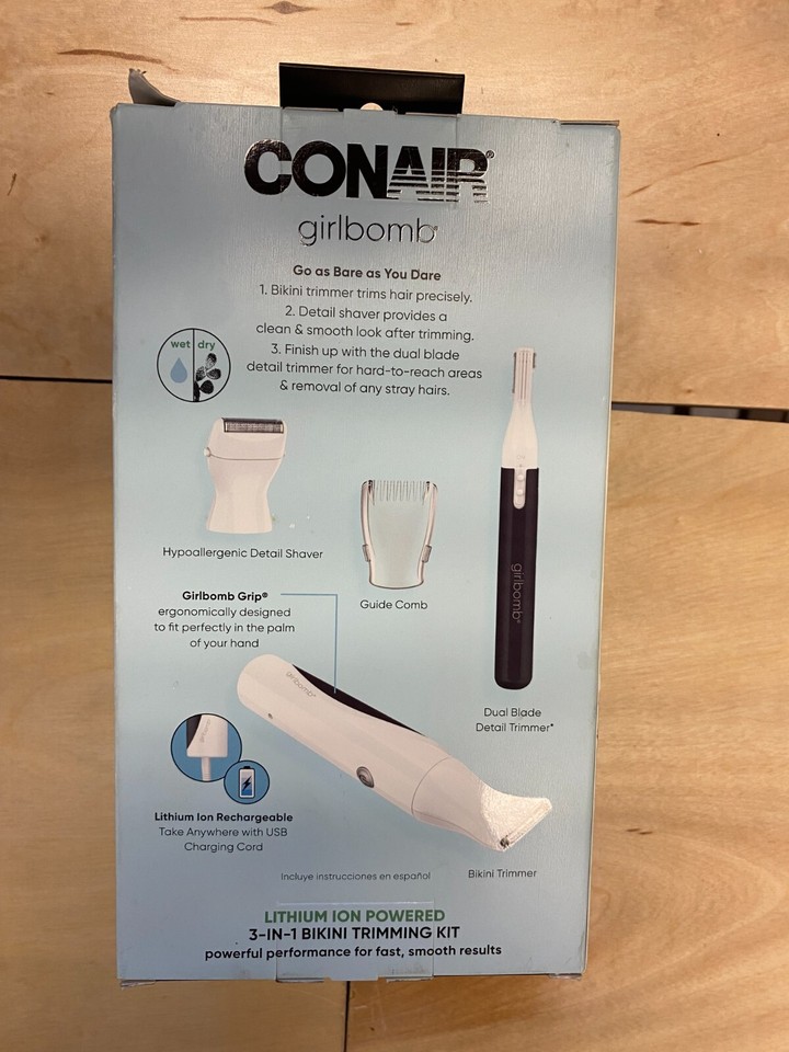 Conair Girlbomb Lithium Ion-Powered 3-in-1 Bikini Trimming Kit | eBay