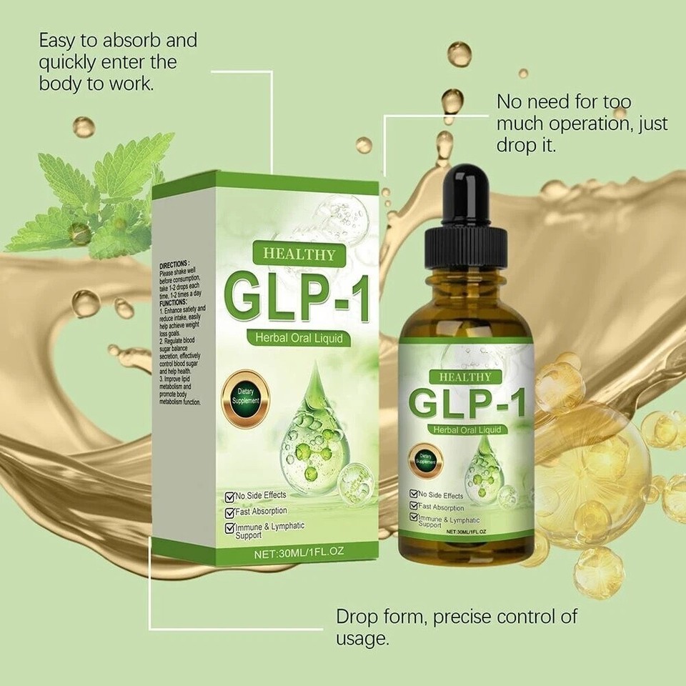 GLP-1 GLP-1 Herbal Fat Burning Supplements Golden Grade GLP-1 Drops 1 ...