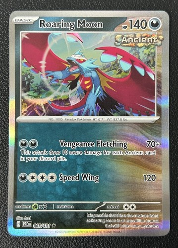 Roaring Moon 065/131 Prismatic Evolutions Holo Rare Pokemon TCG Card NM ...