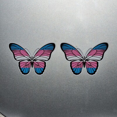 2x Transgender Pride Flag Pretty Butterfly Vinyl Sticker Decal For Car ...