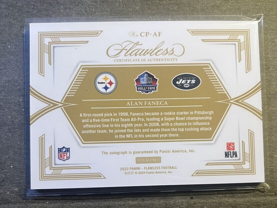 2023 Flawless ALAN FANECA - /25 Hall of Fame Auto - Steelers and Jets ...