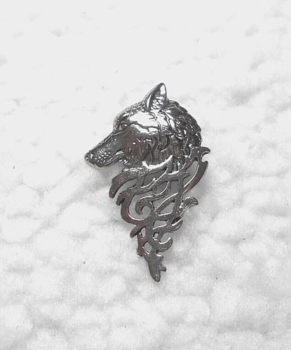 Wolf Pin Brooch, 53mm x 32mm, Silver or Gold | eBay UK