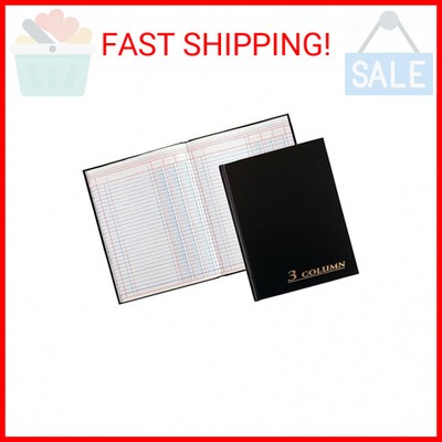 Adams Account Book, 7 x 9.25 Inches, Black, 3-Columns, 80 Pages ...