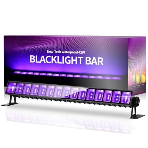 42W LED Black Light Bar, IP66 Waterproof Blacklight Bar with 6ft Cord ...