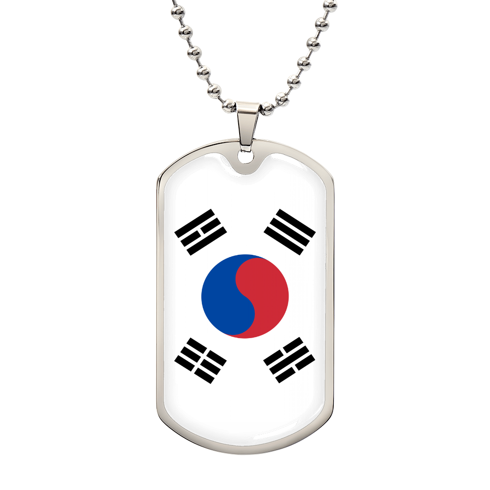 South Korea Dog Tag Flag Necklace Stainless Steel or 18k Gold | eBay