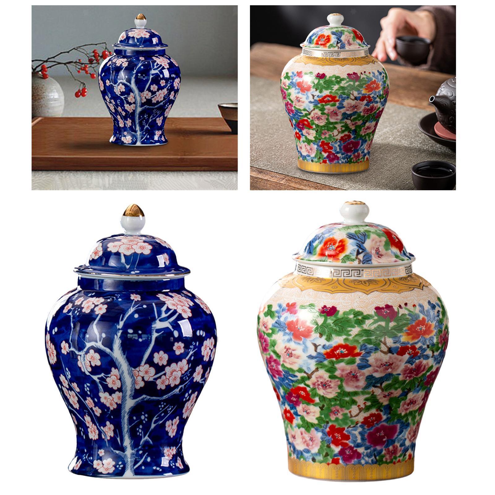 Ginger Temple Jar Ceramic Flower Vase Storage Pot Storage Box Tea ...