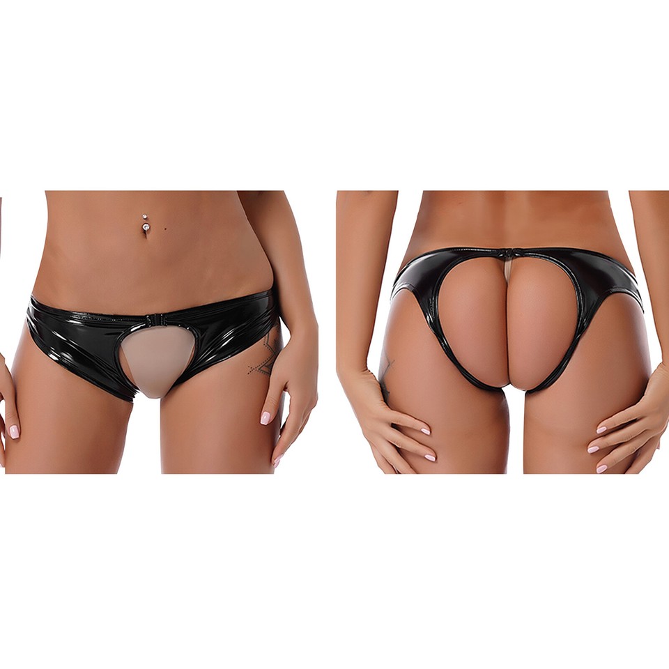 Womens Open Butt Thongs Lingerie Crotchless Briefs Bikini Panties