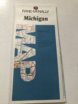 Rand McNally Michigan 1980s Folding Road Map w/ Cities #10 | eBay
