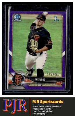 2018 Bowman Draft #BDC-55 Jake Wong Giants Chrome Purple | eBay