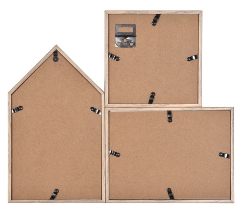 Wall Hanging Deep Set Wood Multi Aperture Photo Picture Frame Hold 3 or ...