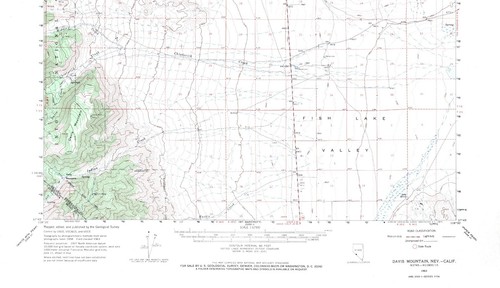 Davis Mountain Quadrangle Nevada-California 1963 Topo Map USGS 15 ...