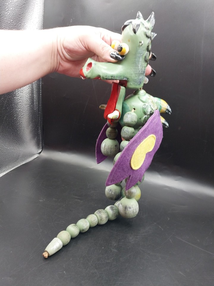 Vtg 1960's Pelham Marionette Puppet Father DRAGON Wooden 19.5" NEEDS ...