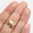 Pink Eyes Mini Turtle Charm Pendant 10K Yellow Gold | eBay