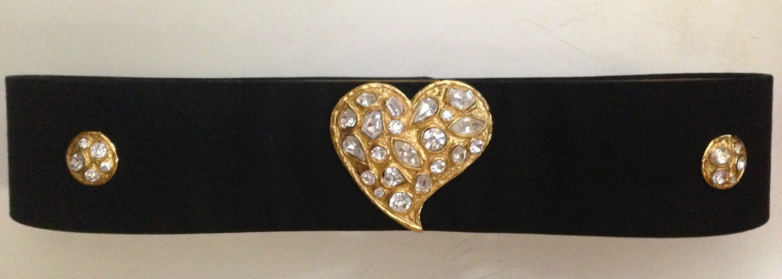 EDOUARD RAMBAUD Silk Twill Belt with Gold & Rhineston… - Gem