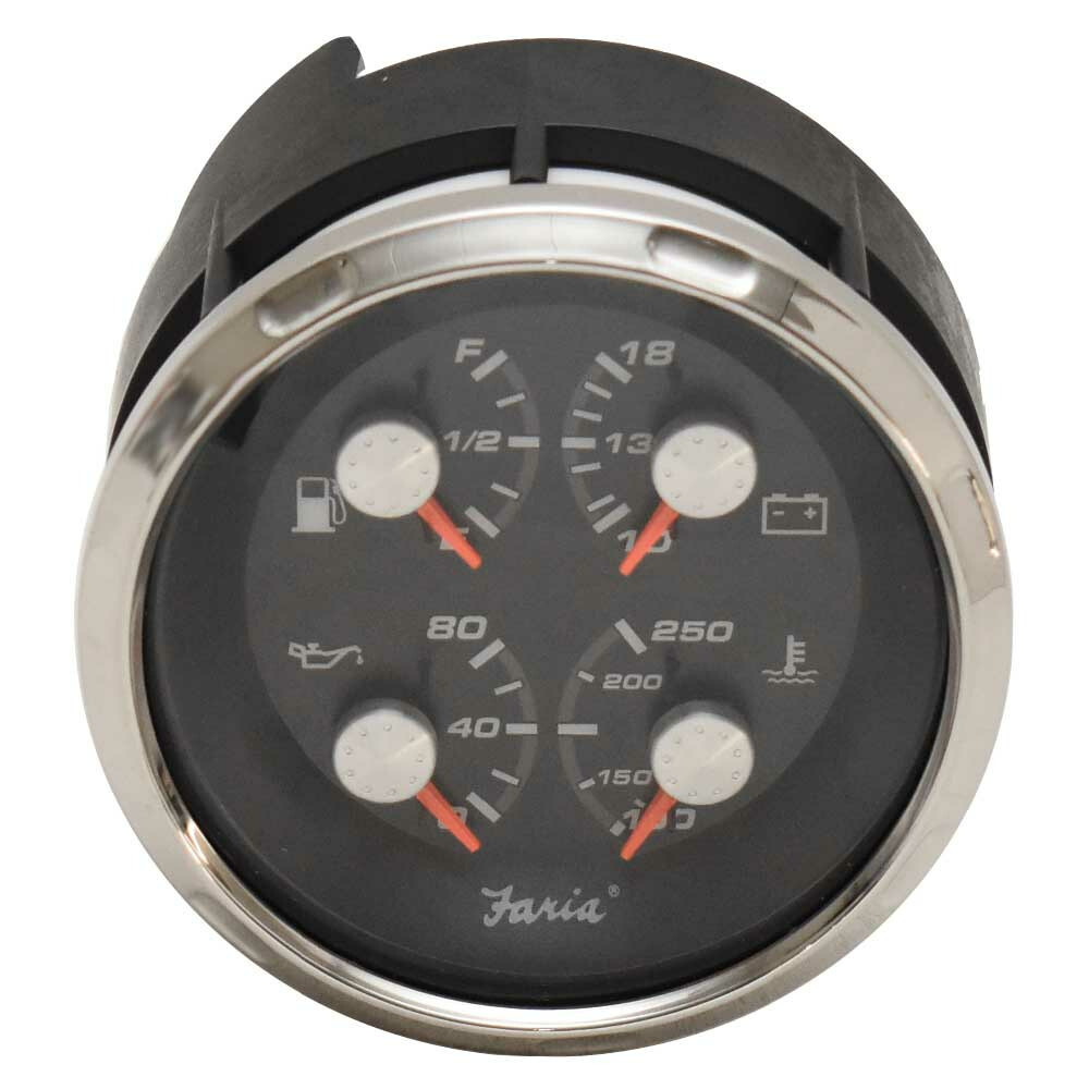 Faria Boat Multifunction Gauge GFC634B | Volt Fuel Oil Temp Black | eBay