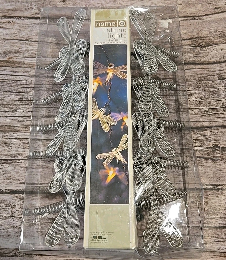 Home Target Dragonfly String Lights NWOT Silver Set Of 10 Lights (A-15 ...
