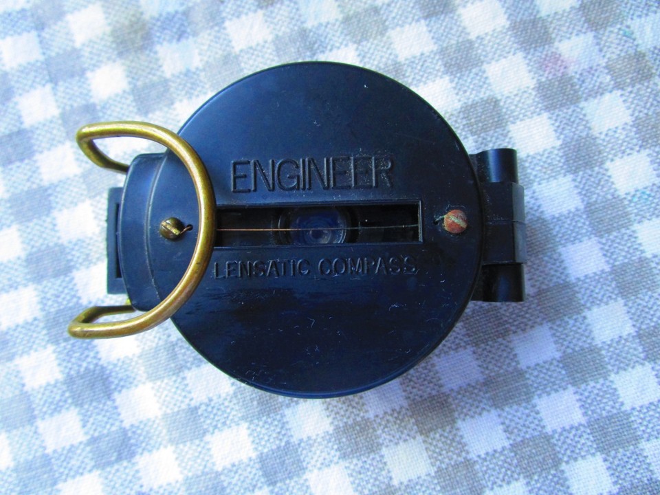 Engineer Academy Lensatic Compass Black Brass, Hiking, Camping, Vintage ...