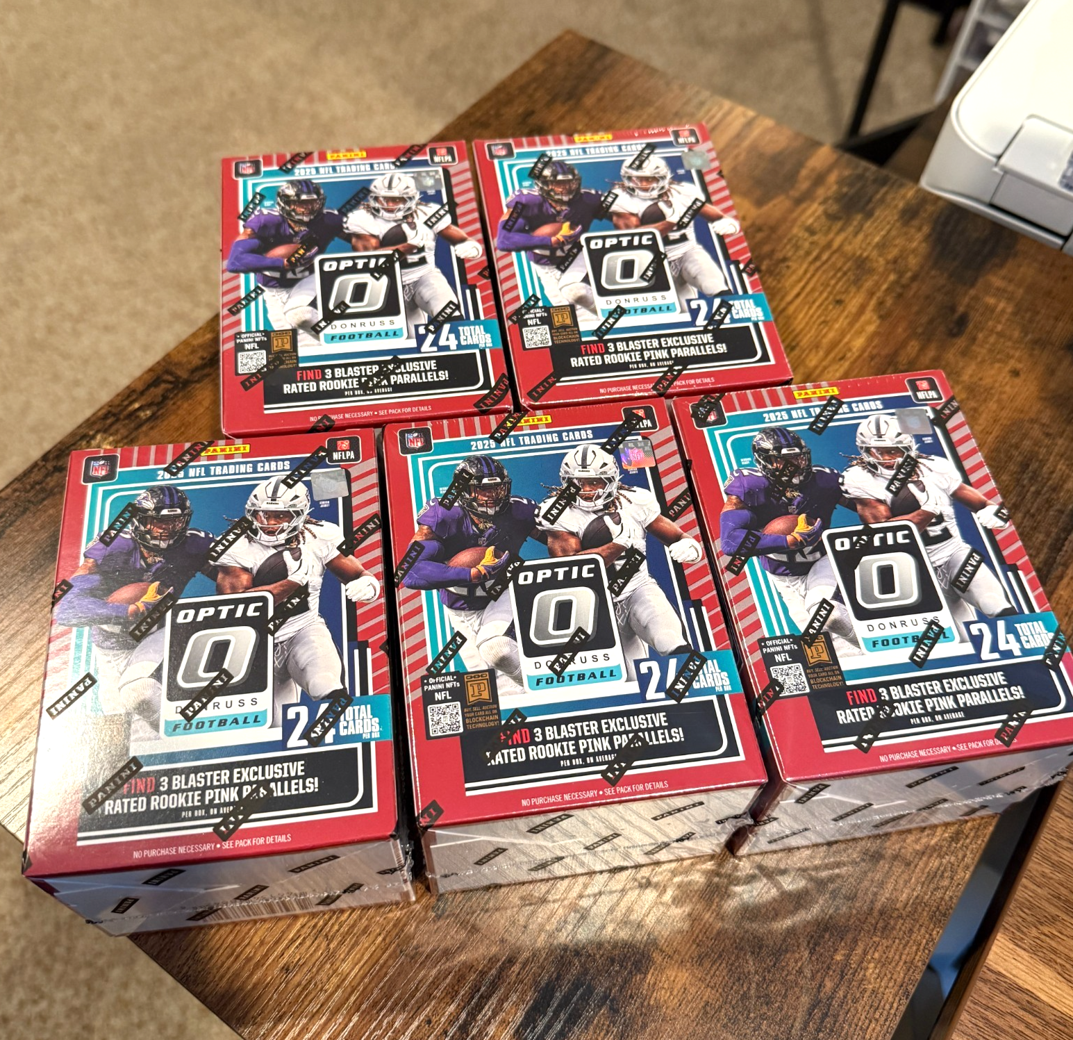 LOT OF 5 2025 Donruss Optic Football Sealed Blaster Box Target ...
