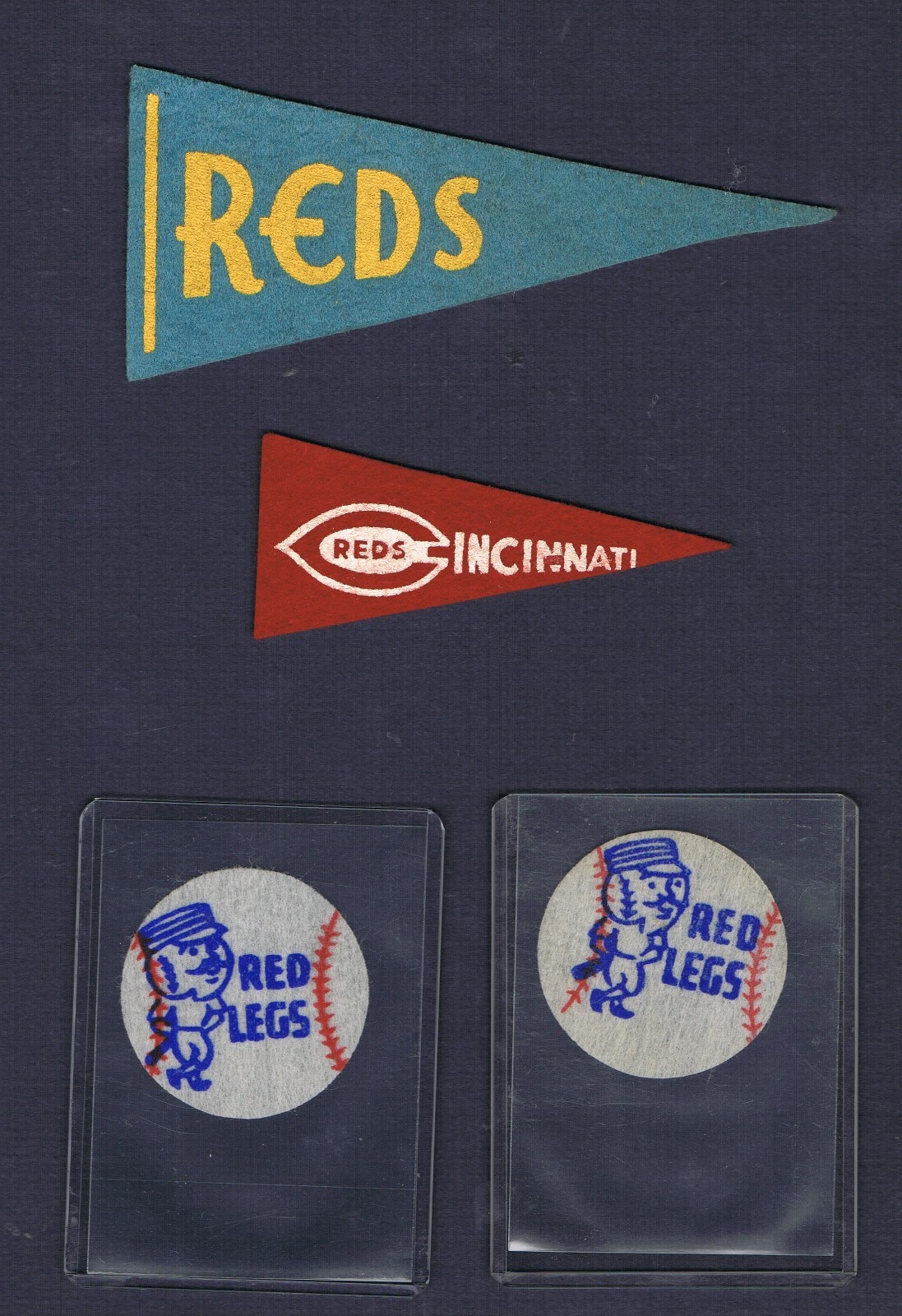 4 old Cincinnati Reds baseball mini pennants RED LEGS patches | eBay