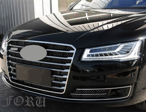 For Audi A8 15-17 Car Front Grill Fog Light Lamp Grilles Cover ...
