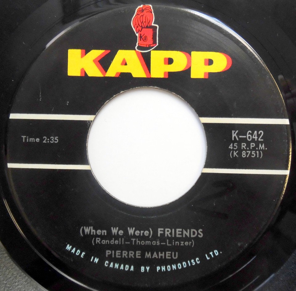 PIERRE MAHEU 45 All I Have To Do Is Dream / Friends VG++ Teen TEENER ...