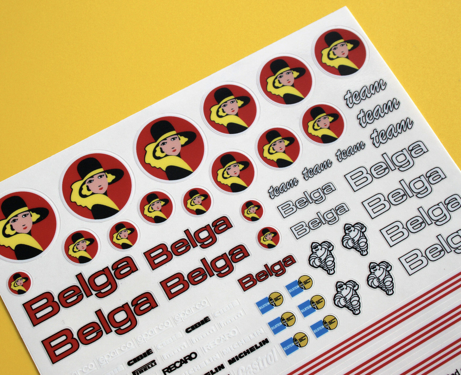 SLOT CAR 1/32nd 'BELGA' Rally Race car sponsor stickers decals fits ...