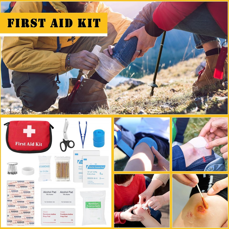 Survival First Aid Kit,99PCS Professional Survival Gear Large Hiking ...