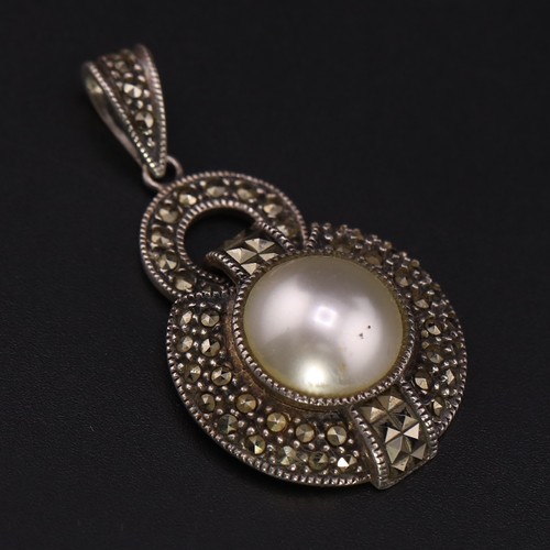 Sterling Silver - JUDITH JACK Art Deco Freshwater Pearl Necklace ...