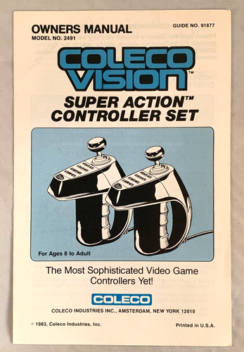 Vintage Coleco Vision Colecovision Super Action Controller Manual FREE ...