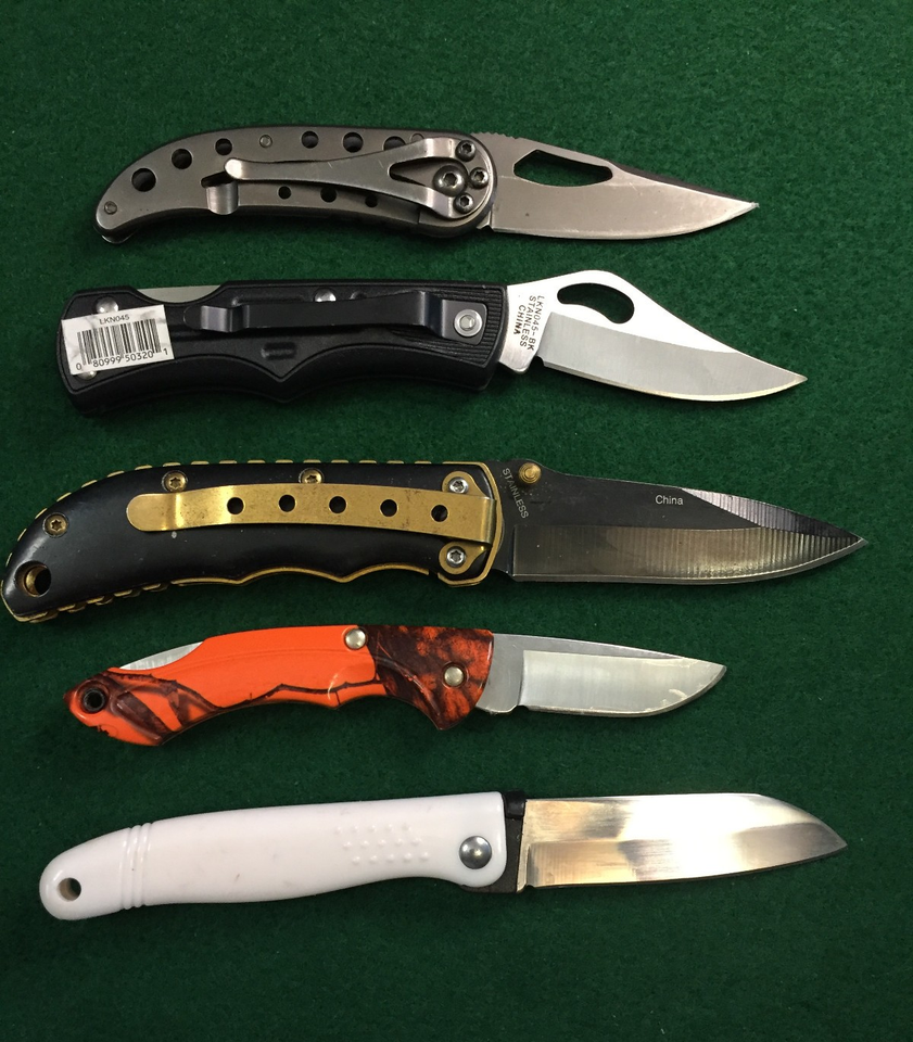 Lot of 5 Quality TSA Confiscated Assisted & Manual Folding EDC Knives ...
