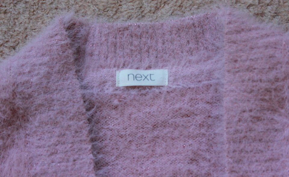 Girls Next Pink Fluffy Cardigan Age 11 Years Excellent Condition | eBay UK
