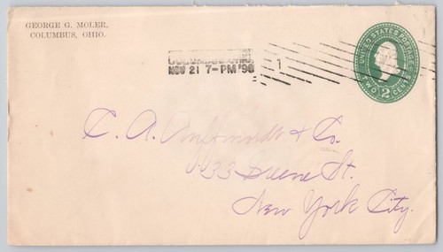 Columbus, Ohio, George G. Moler studio imprint, 2c postal indicia Real ...
