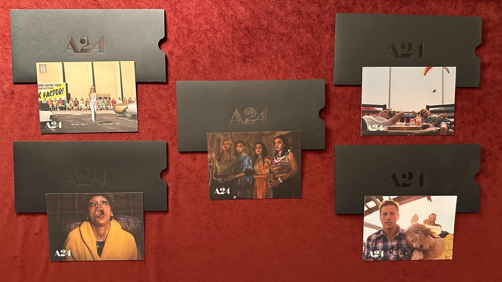 A24 Postcards: MaXXXine, Bodies Bodies Bodies, Talk To Me, Red Rocket ...