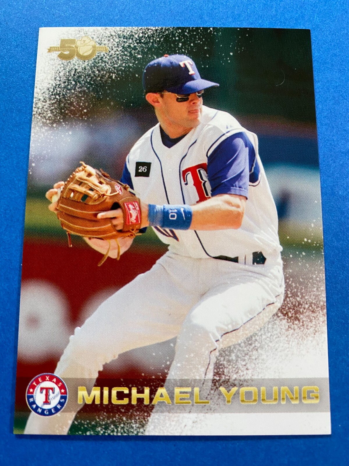 MICHAEL YOUNG TEXAS RANGERS 2022 50TH ANNIVERSARY 2000S SGA TRHOF ALL ...