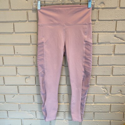 Powerhold by Fabletics Pink Leggings with Mesh Side Pockets Ruching ...