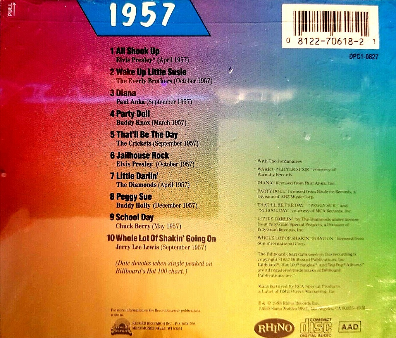 "Billboard 1957" - "Top Rock "N" Roll Hits" - ( CD - Rhino Records ...