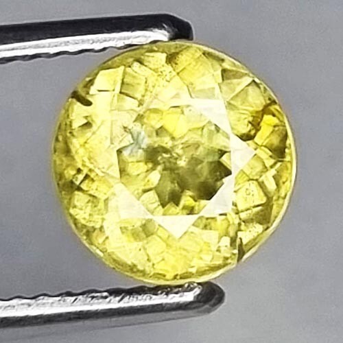 1.15 Ct. Natural Round Shape 6.10mm Lemon Green Sphene Titanite Loose ...