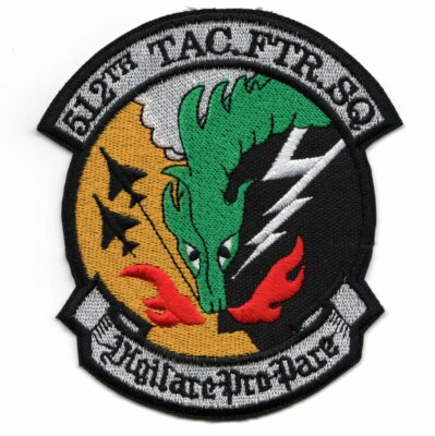 4.35" USAF AIR FORCE 512TH TFS SQUADRON VIETNAM DRAGON EMBROIDERED ...